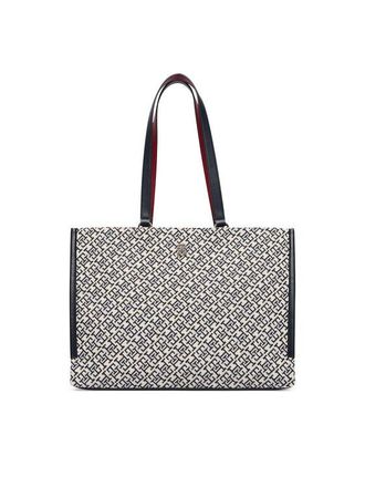 Tommy Hilfiger Handtasche Th Jacquard Tote AW0AW19009 Blau