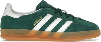 adidas Low-Top Sneaker - adidas Gazelle Indoor Collegiate Green Cloud White - Gr. 38_2_3 - in Wei&szlig; - f&uuml;r Damen