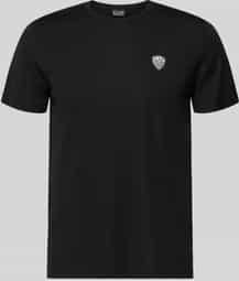 Emporio Armani T-Shirt aus Viskose-Mix mit Label-Patch
