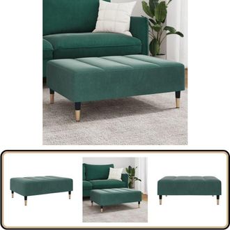 vidaXL Vidaxl - Repose-pied vert foncé 77x55x31 cm velours - Tabouret - Pouf - Repose-pied - Chaise - Meuble Intérieur