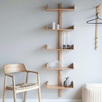 Pier Import Pier Import - Etag&egrave;re murale verticale en bambou 5 plateaux avec joues 180 cm tallinn