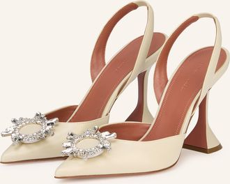 Amina Muaddi Amina Muaddi Slingpumps Begum Sling 95 Mit Schmucksteinen weiss