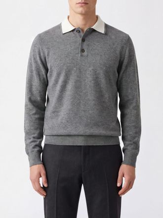 Eleventy Polo &agrave; manches longues en tricot de laine et cachemire