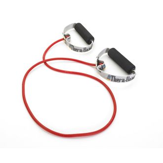 Theraband Professioneller Latex-Widerstandsschlauch mit weichen Griffen für Bewegung, Physiotherapie, untere Pilates, Workout zu Hause und Reha, Rot