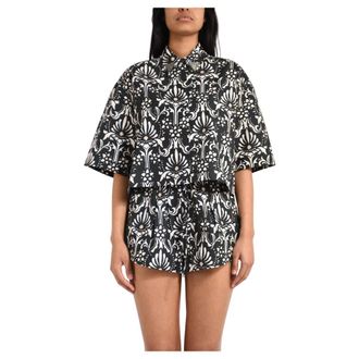 Pinko Pinko, Femme, V&ecirc;tements de nuit et de d&eacute;tente, Multicolore, Taille: 36 FR Chemise courte imprim&eacute;e avec d&eacute;tails m&eacute;talliques