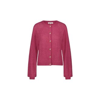 Fab By Fabienne Chapot Luxuri&ouml;se Strickjacke mit Zopfmuster und Herzkn&ouml;pfen - - Knitwear - Damen - Rosa - M