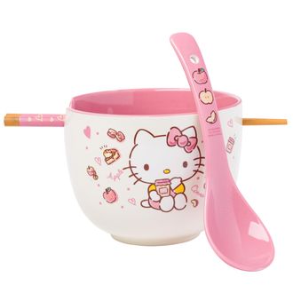 Silver Buffalo Sanrio Hello Kitty Ramensch&uuml;ssel und Essst&auml;bchen-Set, &Auml;pfel und Zimt, 590 ml