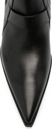 Rick Owens Calf Leather Pointed-Toe Wedge Sneaker - Black