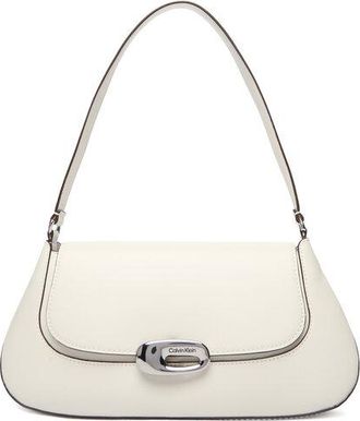 Calvin Klein Handtasche Hardware Flap Shoulder Bag LV04F3146G Wei&szlig;