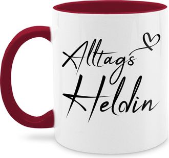 Shirtracer Tasse Tassen 325ml - Statement Spr&uuml;che - Alltagsheldin - 325 ml - Bordeauxrot - spruchtasse sarkasmus heldin kaffeetasse spruchtassen spruch teetasse 