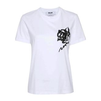 Msgm T-Shirts und Poloshirts - - Tops - Damen - Wei&szlig; - S