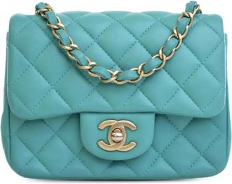 Chanel mini sac à bandoulière Single Flap (2019) - Bleu