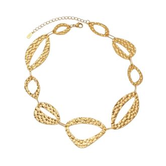 Dansk Copenhagen Ragna Waterproof 18K Gold Plated Original Necklace - Hammered Stainless Steel - - Accessories - Damen - Gelb - ONE SIZE