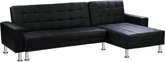 Habitat et Jardin Ecksofa reversibel mit Schlaffunktion Theo - 258 x 82/147 x 82 cm - 4 Personen - Schwarz