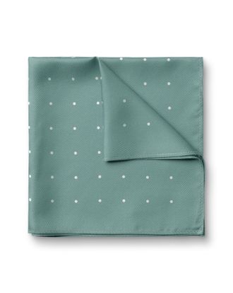 CHARLES TYRWHITT Einstecktuch aus Seide mit Punkten - Aquamarin