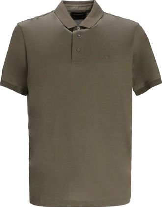 Emporio Armani polo boutonné à poche poitrine - Vert