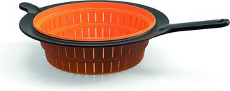 Fiskars Sieb, Ø 26 cm, Kunststoff/Silikon, Functional Form, Schwarz/Orange, 1027304