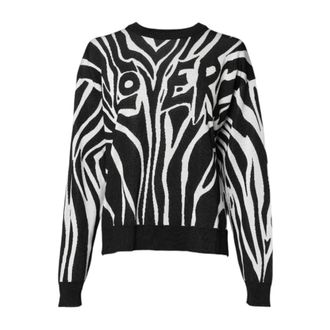 Dolce & Gabbana Sweater mit Rundhalsausschnitt und Logodetails - - Knitwear - Damen - Schwarzk - S