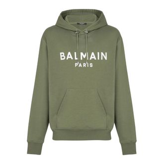 Balmain Homme, Sweatshirts et sweats &agrave; capuche, Vert, Taille: M Sweat &agrave; capuche Paris Imprim&eacute;