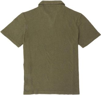 Officine G&eacute;n&eacute;rale Cotton-Linen Johnny Collar Polo - Green