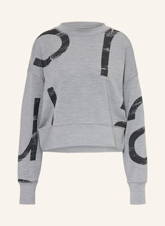 super.natural Sweatshirt Capital Logo Krissini Mit Merinowolle grau