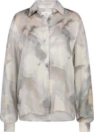 Jane Lushka Bedruckte Seiden-Viskose-Bluse - - Blouses & Shirts - Damen - Grau - XL