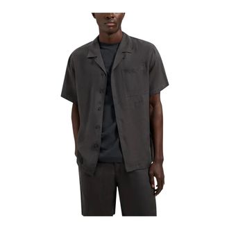 Olaf Hussein Homme, Chemises, Noir, Taille: L Linen Blend SS Shirt