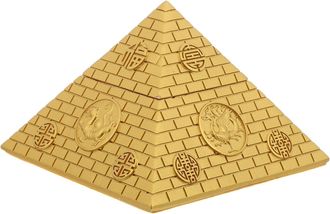 Valiclud Homoyoyo Kleiner &Auml;gyptische Pyramidenfigur aus Kunstharz 9cm Goldfarben Antike &Auml;gyptische Schreibtischdekoration f&uuml;r Zuhause und B&uuml;ro Stabile Miniatur