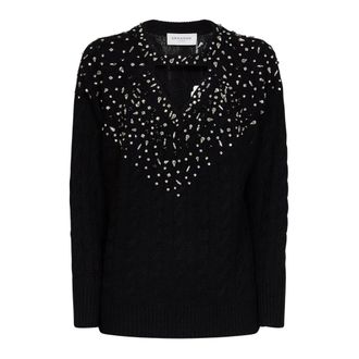 Ermanno Scervino Strickware mit V-Ausschnitt - - Knitwear - Damen - Schwarzk - M