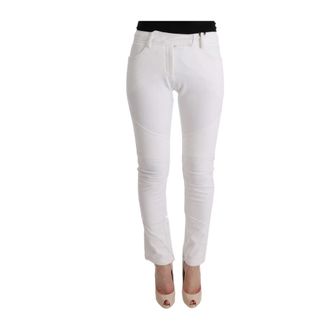 Ermanno Scervino Cotton Slim Fit Casual Pants - - Trousers - Damen - Wei&szlig; - XS