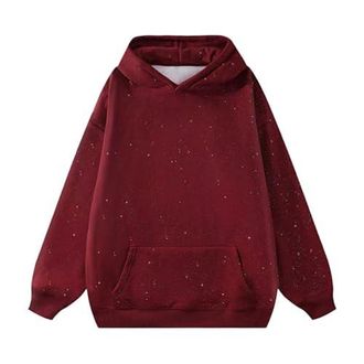 Generic Sweat &agrave; capuche &agrave; paillettes surdimensionn&eacute; pour homme et femme - Pull tendance &agrave; paillettes - Haut &agrave; manches longues - Ample - D&eacute;contract&eacute; - Avec poc