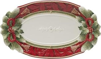 Fitz and Floyd Holiday Home Servierplatte mit Weihnachtsstern, 43,2 cm, Rot