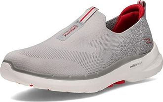 Skechers Gowalk 6-Stretch Fit Athletic Performance Chaussures de Marche pour Homme, Gris/Rouge, 41 EU