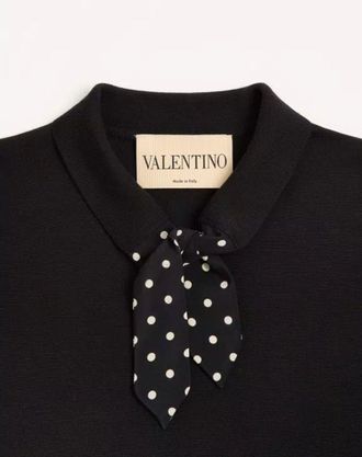 Valentino Studded Bow Blouse - Black