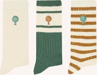Faguo Lot de chaussettes cr&egrave;me et beige clair - SHORT SOCKS x3