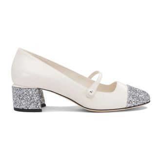 Jimmy Choo London Femme, Chaussures, Blanc, Taille: 38 1/2 EU Escarpins Blancs en Cuir Style &Eacute;l&eacute;gant