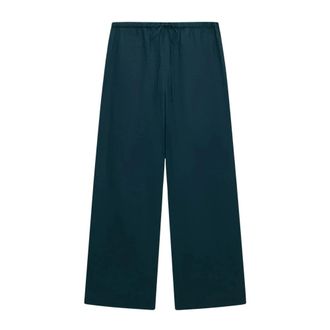 Liviana Conti Femme, Pantalons, Vert, Taille: 36 FR Pantalon Palazzo en lin avec cordon de serrage &agrave; la taille