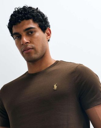 Polo Ralph Lauren Slim Fit T-Shirt in Wollbraun