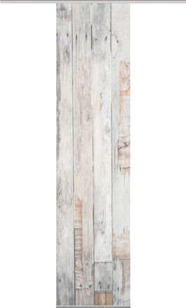 Vision S LIZZA Schiebegardine, halbtransparent, 260x60 cm, grau, Holzmotiv, Farbe:Natur, Größe:260 x 60 cm, Anzahl:1x