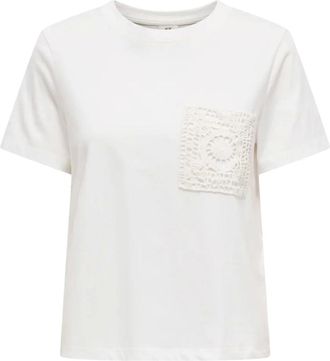 Jacqueline de Yong Jacqueline de Yong, Femme, Tops, Blanc, Taille: 36 FR Jdyselma S/S Crochet Pocket Top