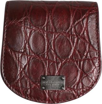 Dolce & Gabbana unisex, Accessoires, Rouge, Taille: ONE Size &Eacute;tui &agrave; Condom en Cuir Exotique, Porte-Cartes et Portefeuille de Poche