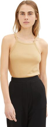 Tom Tailor Damen 1035368 Tanktop mit Rippstruktur, 31041-Brown Rice, L