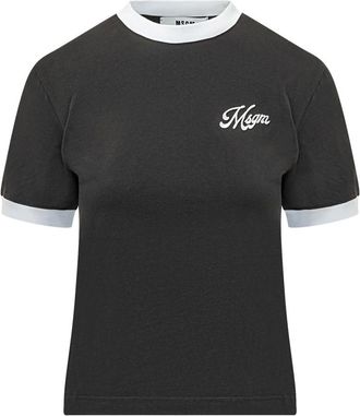Msgm Msgm, Femme, Tops, Noir, Taille: 42 FR T-Shirt