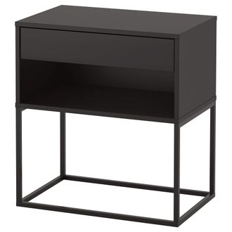 IKEA VIKHAMMER Nachttisch 60x39x65cm schwarz