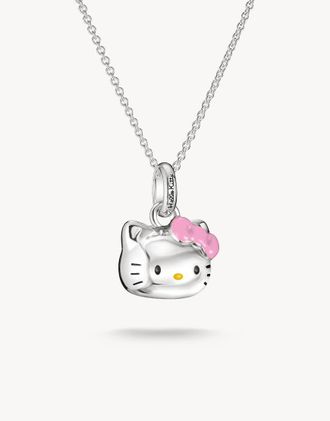 Thomas Sabo Hello Kitty collier noeud rose en argent, noir, jaune, rose-Argent&eacute;