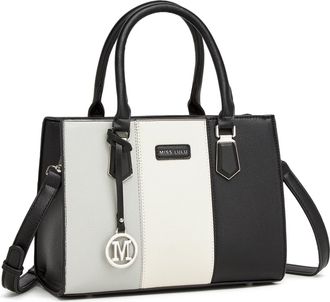Miss Lulu Handtaschen f&uuml;r Damen Mittelgro&szlig;, Taschen PU Leder, Handtasche Gro&szlig; V-f&ouml;rmiges Design Synthetic Ledertasche Mit Abnehmbarem Schultergurt f&uuml;r B&uuml;ro Schu