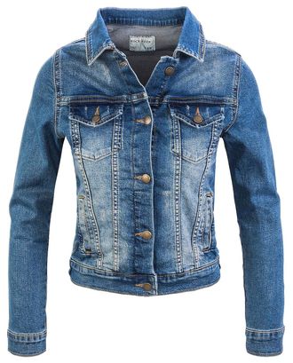 Rock Creek Damen Jeans Jacke &Uuml;bergangs Jacke Denim Blouson Stretch Kurz Classic Jeansjacken Urban Stonewash D-401 Blau XXL