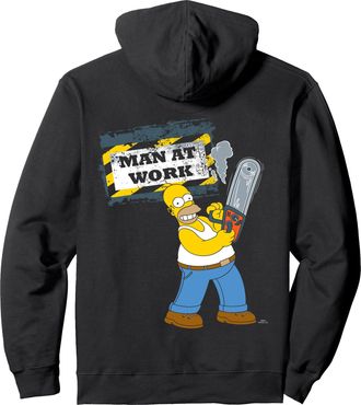 The Simpsons Homer Graphic Man Work Handyman Humor Caution Pullover Hoodie