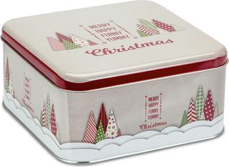 Städter Gebäckdose Yummy Christmas 16,5 x 16,5 cm/H 8 cm Bunt Quadr