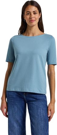 Street One Damen 3228108 Shirt mit U-Boot-Ausschnitt, Glacier Blue, 42